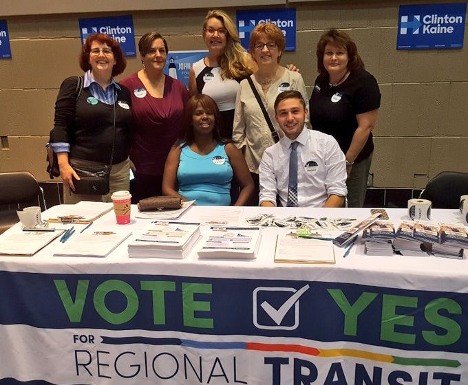 vote-yes-team-at-dem-convention - Transportation Riders United