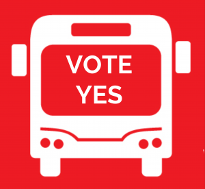 Vote Yes bus - Transportation Riders United