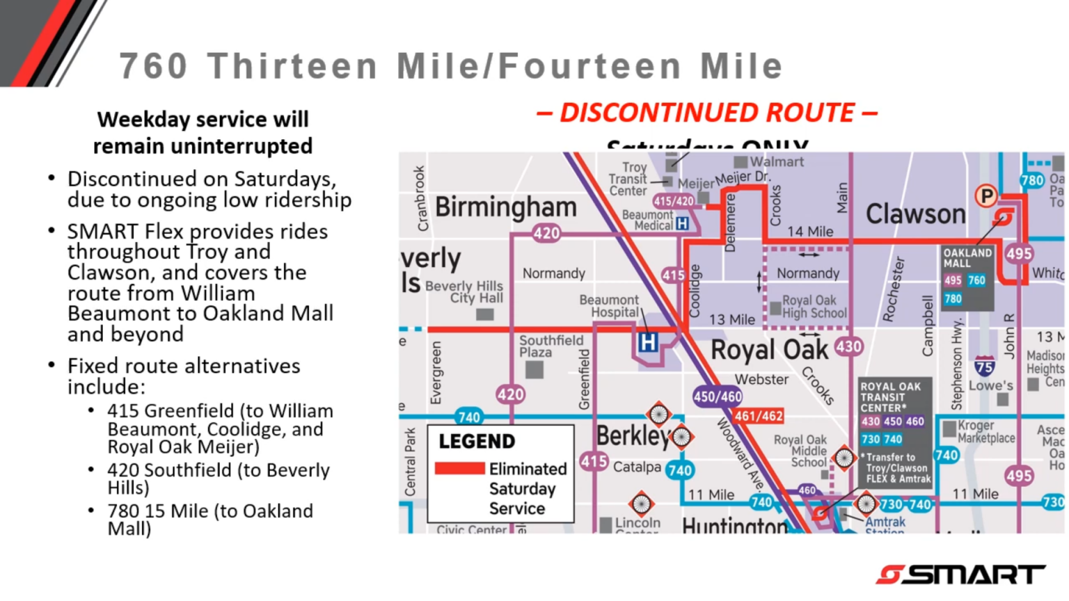SMART expansion happening in Oakland County - but with service cuts ...